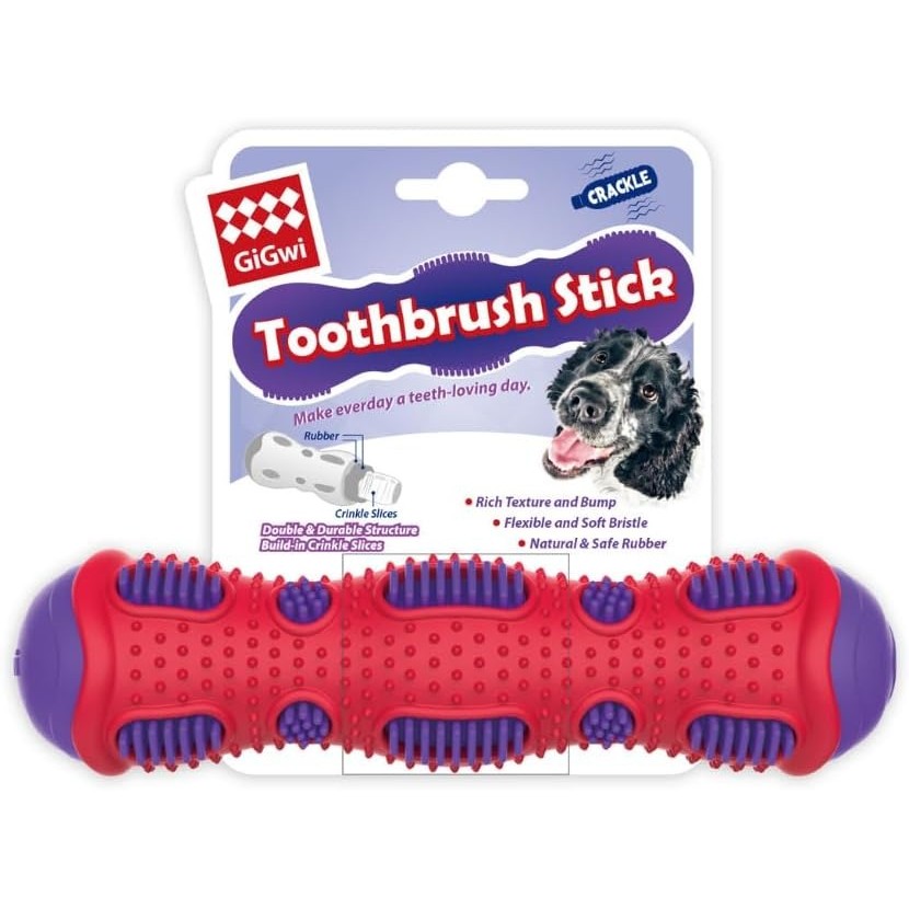 Jual Gigwi Toothbrush Stick Rubber Dental Chew With Crackle Sound Dog ...