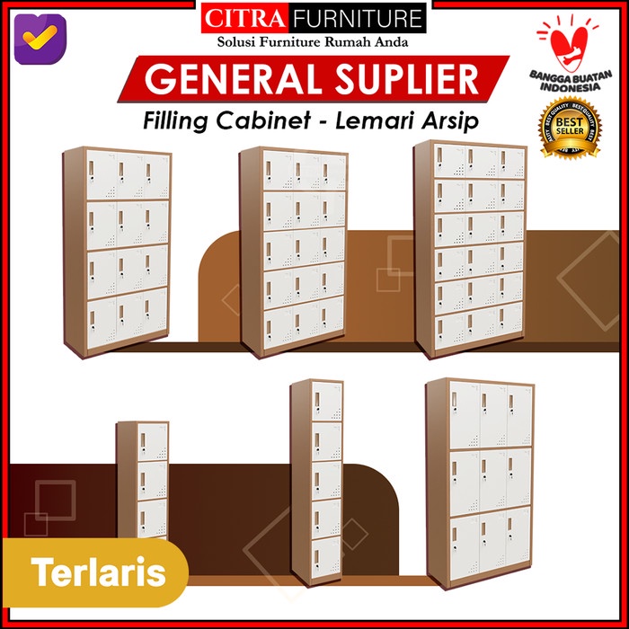 Jual Lemari Arsip Besi Kantor|Filling Kabinet Loker|Locker Besi - GREY ...