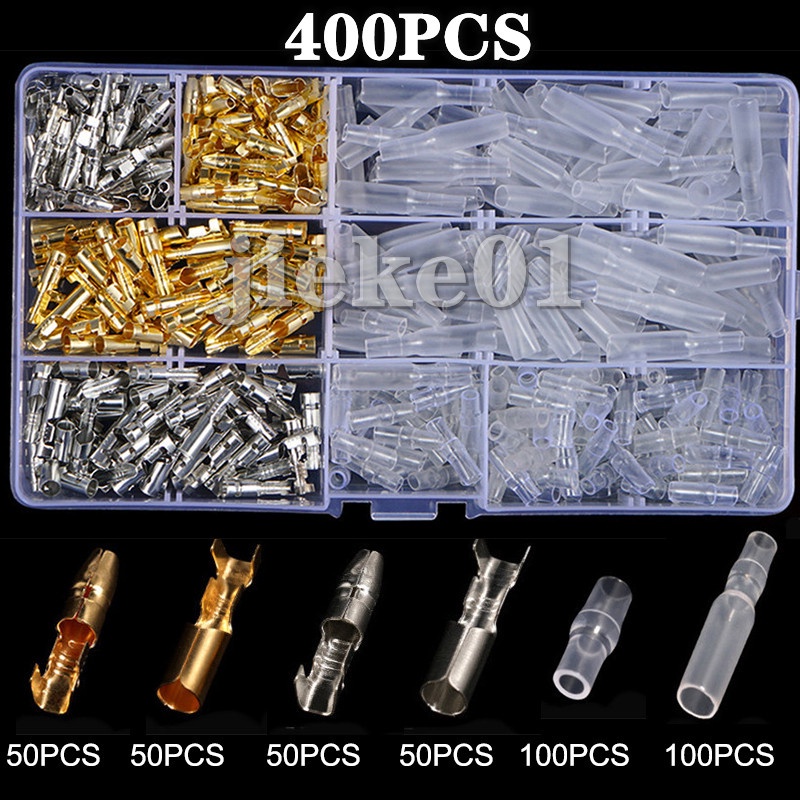 Jual 400PCS Konektor Terminal Listrik Male & Female 3.9mm Bahan Skun ...