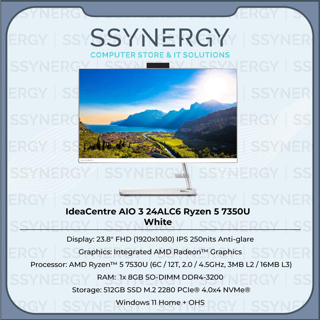 Jual Lenovo PC AIO IdeaCentre 3 24ALC6 QVID/QWID R5 7530U 8GB 512GB W11 ...