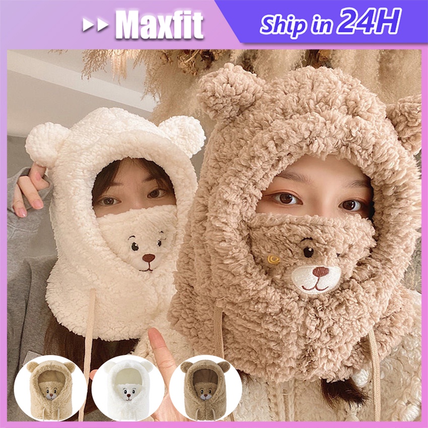 Jual Topi Bulu Beruang Musim Dingin Winter Hat Topi Kupluk Wanita ...