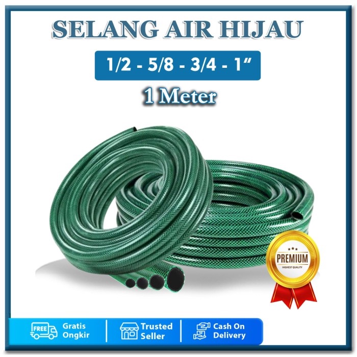 Jual SELANG AIR 1/2 5/8 3/4 1 INCH PERMETER BENANG HIJAU ANTI LUMUT SELANG TAMAN KEBUN TEBAL ...