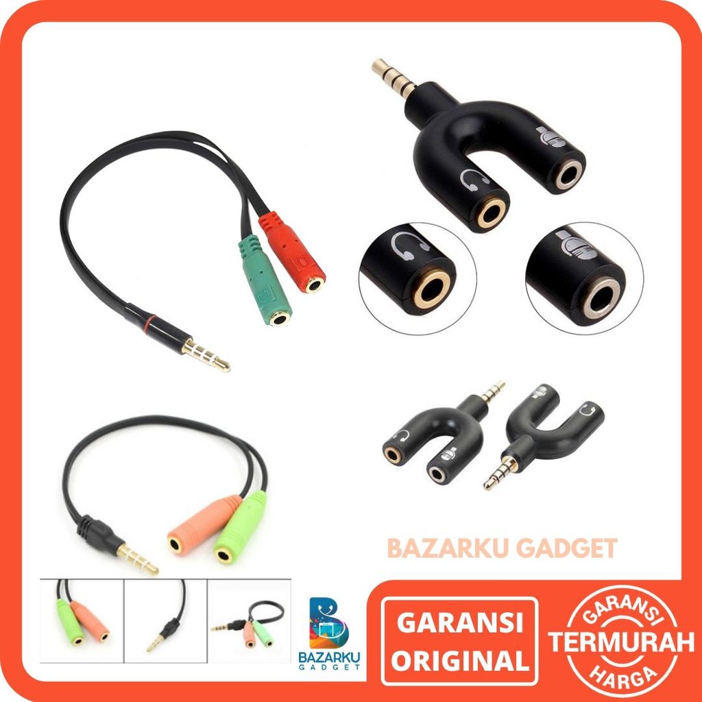 Jual COD Splitter Cable Adaptor Divider Audio For Headphones And ...