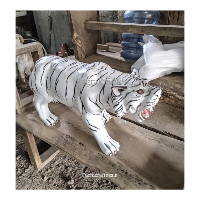 Jual Patung Macan Putih Kayu Trembesi Solid 80cm murah | Shopee Indonesia