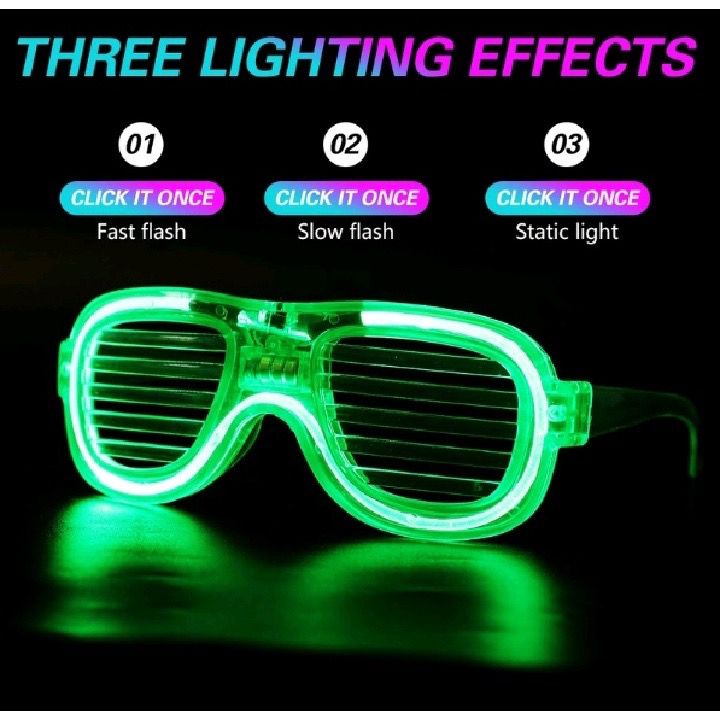 Jual kacamata led party 3 mode original impor plastik fashion kacamata ...