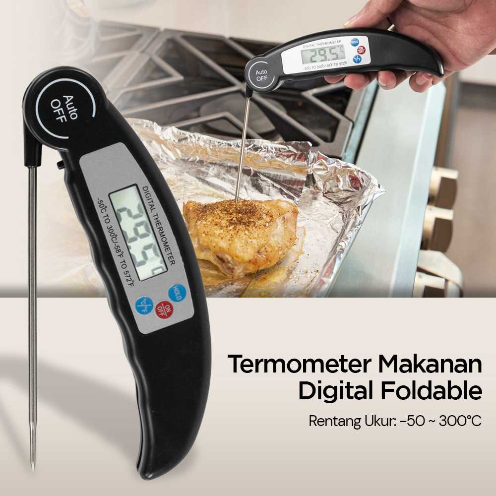 Jual Termometer Makanan Digital Daging Kopi Susu Foldable - HY-2701 ...