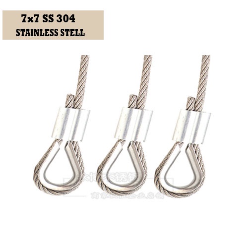 Jual Kawat Seling Stainless Steel 304/Wire Rope Sling Stainless | Shopee Indonesia
