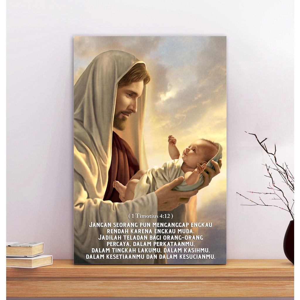 Jual hiasan dinding rohani kristen / katolik kutipan ayat alkitab 1 ...