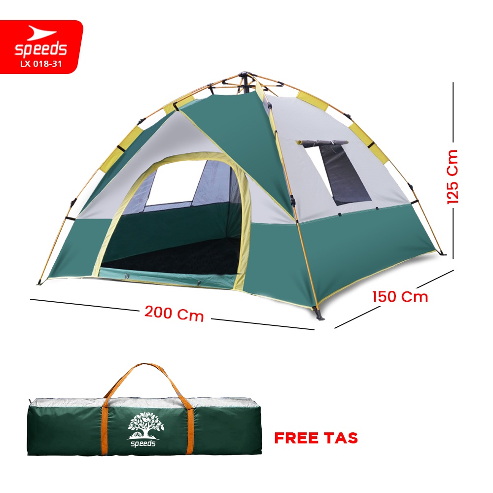 Jual SPEEDS Tenda Camping Besar Otomatis Portabel Muat 6-9 Orang 2 ...