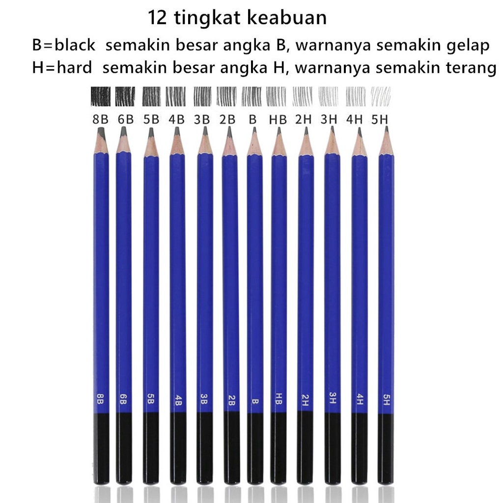 Jual 33 Set sketsa profesional Alat Gambar Lukisan Pensil dan Buku ...