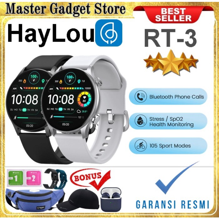 Jual Haylou Solar Plus RT3 Smartwatch AMOLED display 105 Sport Modes ...