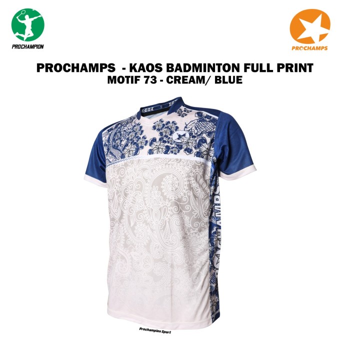 Jual Kaos Jersey Badminton Prochamp No 73 Cream Blue | Shopee Indonesia