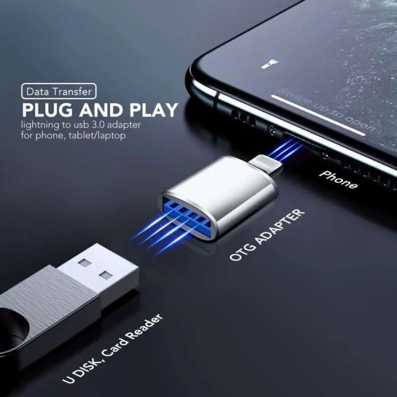 Jual OTG LIGHTNING Iphone Ipad to OTG USB 3.0 Adapter Card Reader ...