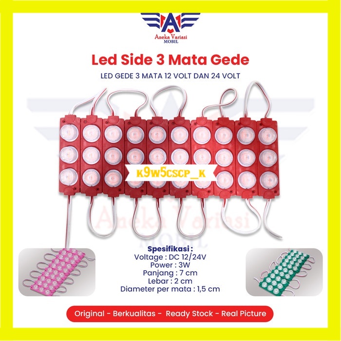 Jual LED GEDE 3 MATA 12 VOLT DAN 24 VOLT LAMPU MOBIL MOTOR | Shopee ...