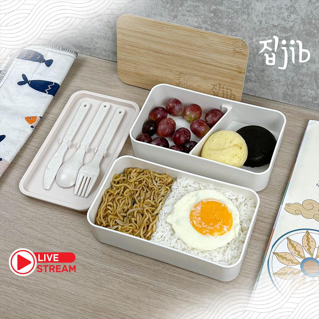 Jual JIB Bamboo Lunch Box / Tempat Bekal 2 Susun / Kotak makan Free ...