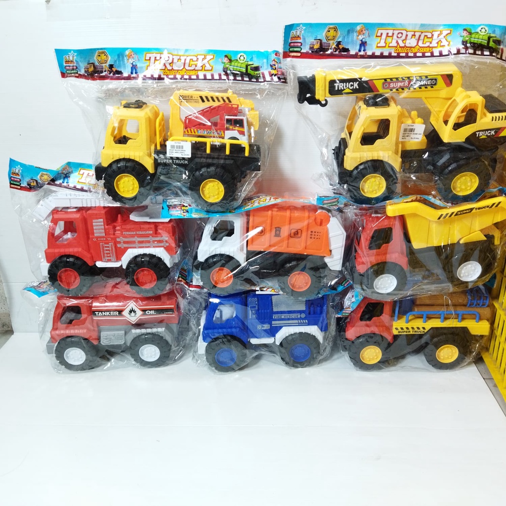 Jual Mainan Anak Cowok Mobil Truk Truck Double Konstruksi Crane Pemadam ...