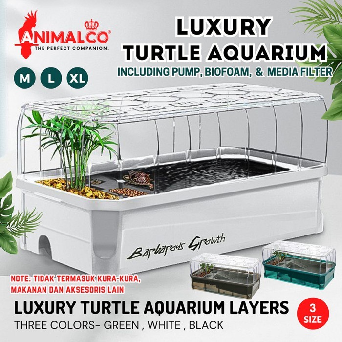Jual LUXURY TURTLE TANK SIZE M / AQUARIUM KURA KURA / KANDANG TANK KURA PREMIUM | Shopee Indonesia