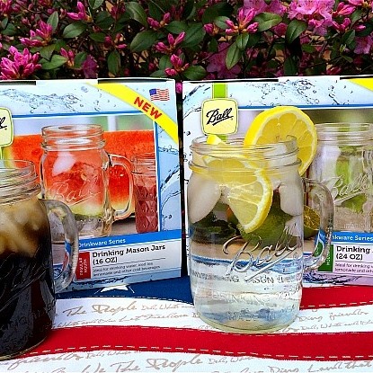 Jual BALL MASON JAR - jar with handle / glass / mug 24oz 710ml wide ...