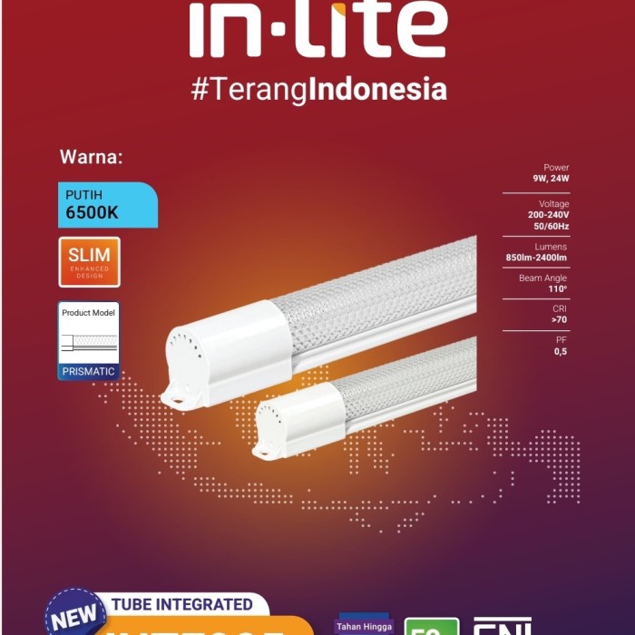 Jual Lampu TL Led Inlite INTE005 24 Watt In-Lite 24Watt Integrated Prismatic 120 Cm | Shopee ...
