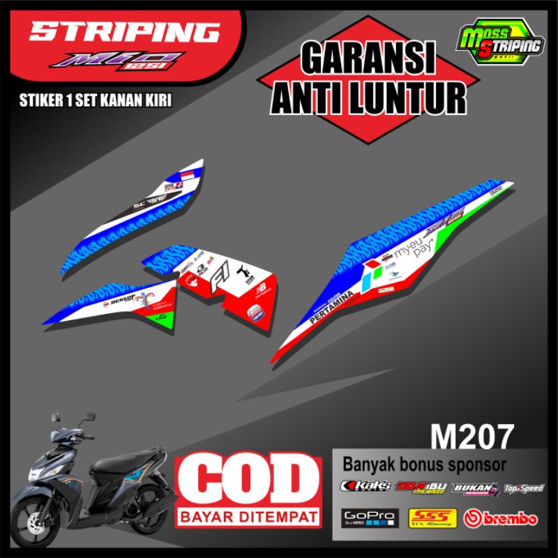 Jual Stiker Striping MIO M3 Mandalika / Striping Mio 125 , Mio Z Motif ...