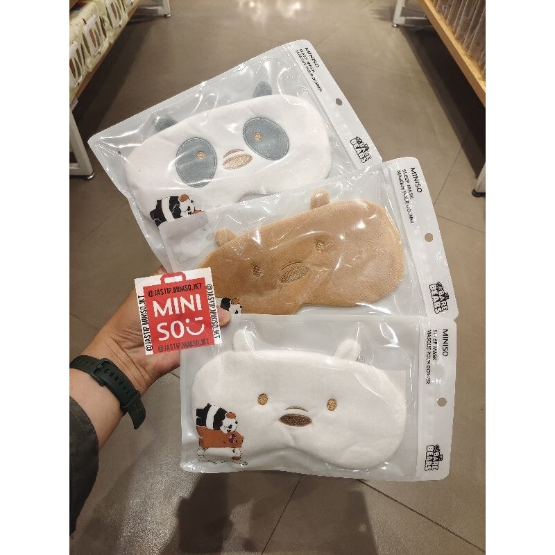 Jual MINISO Sleep Mask / Eyemask / Penutup Mata WE BARE BEARS Panda ...