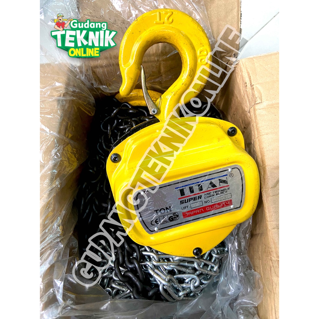 Jual TITAN Chain Block 2 Ton 3 5 10 Meter TITAN Manual Model Segitiga / Hoist Katrol Takel ...