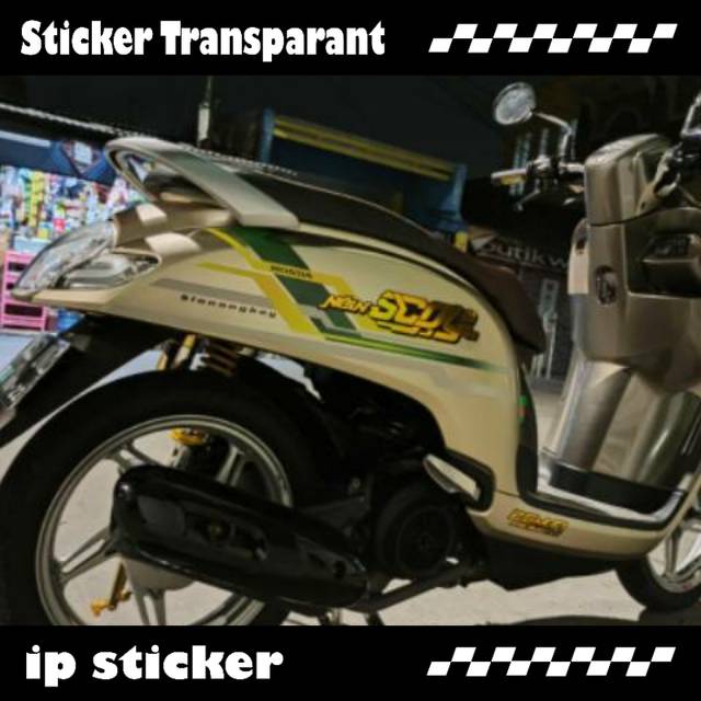 Jual STRIPING SCOPY TRANSPARAN FON CHROME GOLD COSTUM THAILAND IP ...
