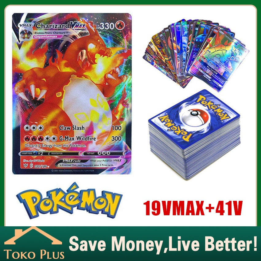 Jual 60Pcs Pokemon Vmax Cards/Kartu Pokemon Vmaxtcg/Pokemon Shiny Cards/Kartu Laser Pokemon ...