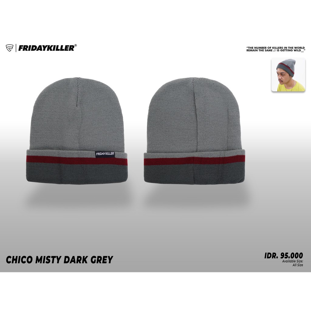 Jual TOPI KUPLUK FRIDAY KILLER | CHICO MISTY DARK GREY | Shopee Indonesia