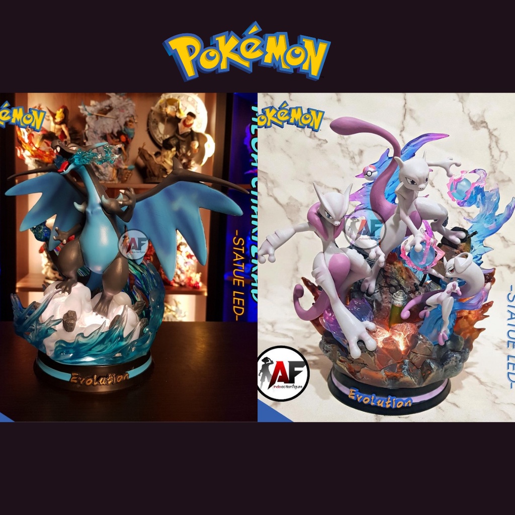 Jual Statue Pokemon Mewtwo Mega X & Mega Y , Charizard Mega Egg ...