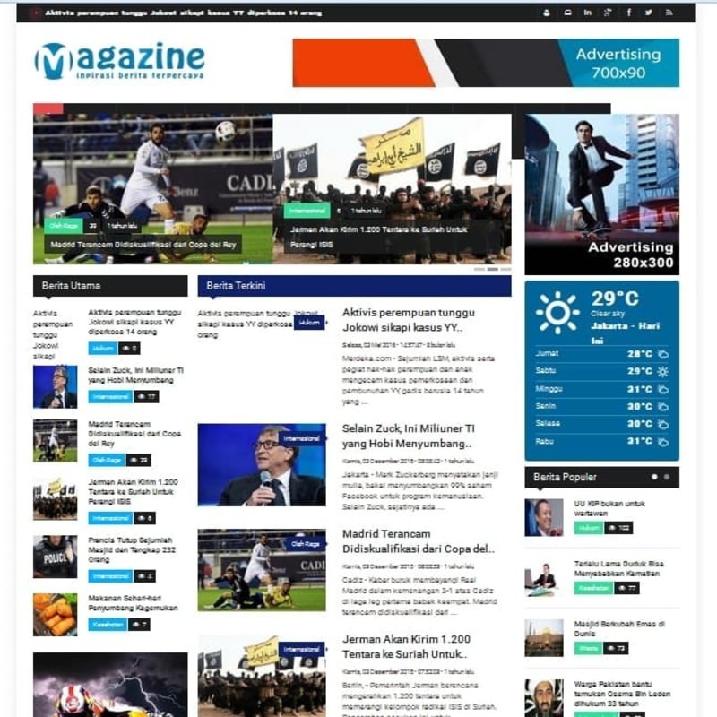 Jual Website Portal Berita Script/source code responsive | Shopee Indonesia