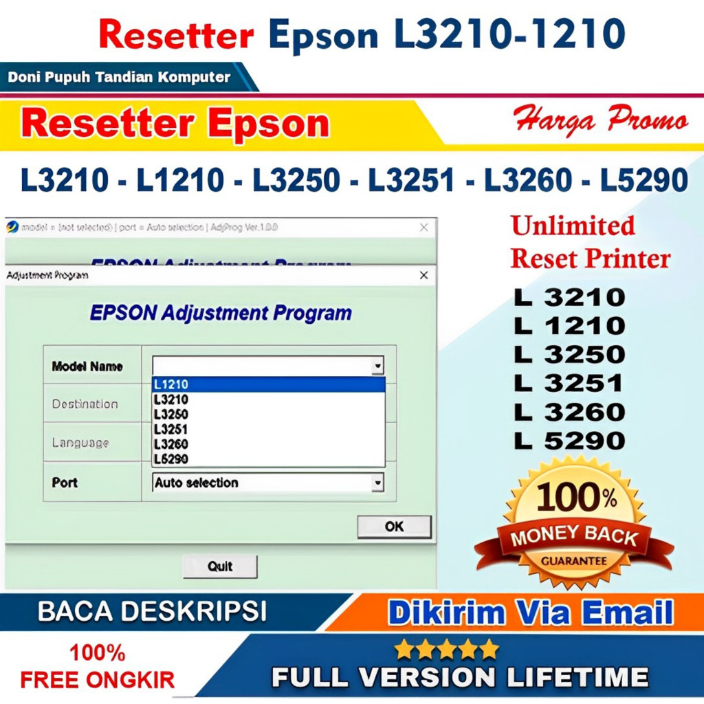 Jual Software Resetter Epson L3210 L1210 L3250 L3251 L3260 L5290 ...