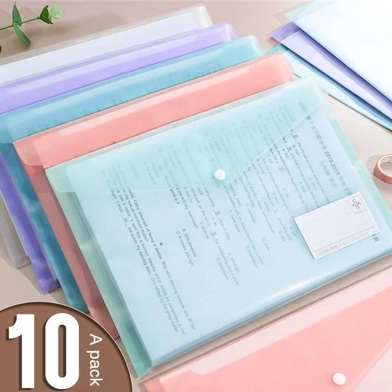 Jual 10 Pieces File Bag Plastic 16C A4 Paper Storage Folder PP ...