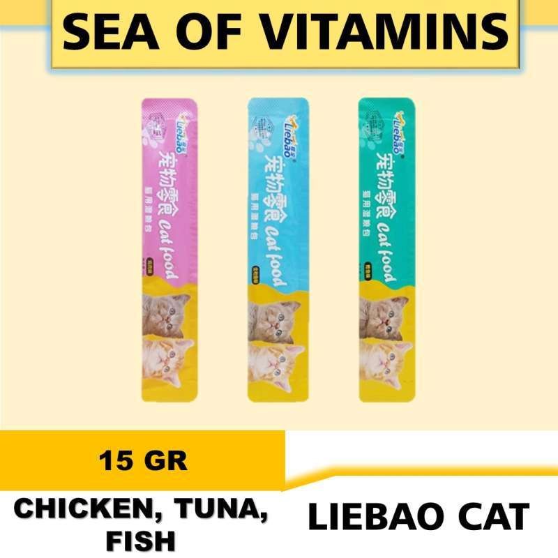 Jual LIEBAO CAT SNACK KUCING CREAMY 15GR CHICKEN, TUNA, FISH | Shopee ...