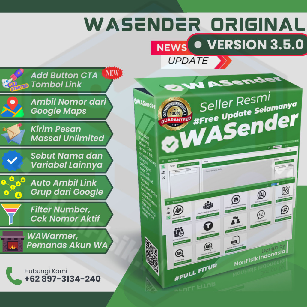 Jual ORIGINAL WASender Unlimited Fitur Terbaru Free Update New Version ...