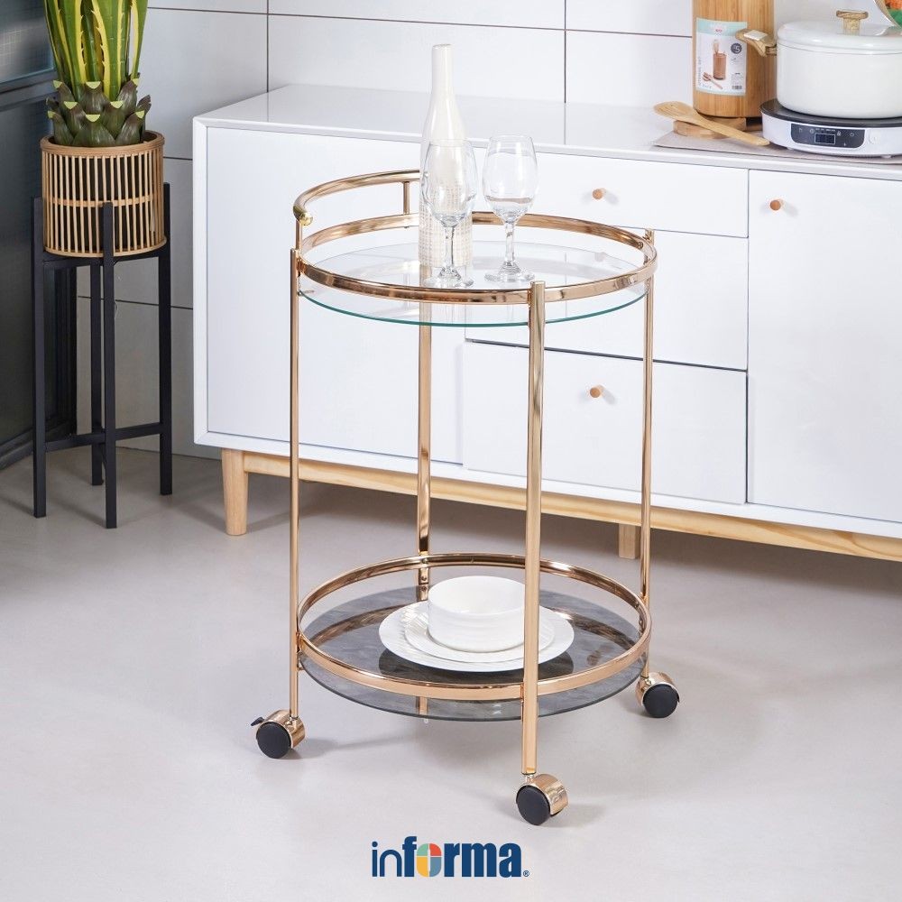 Jual Informa Newton Rak Troli Dapur Marble 2 Tingkat - Hitam Tempat ...