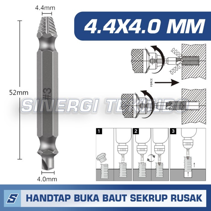 Jual Alat Pembuka Baut Dol Rusak Mata Obeng Patah Hand Tap Balik Skrup ...