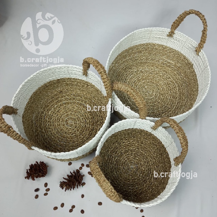 Jual Keranjang Anyaman Seagrass Handel 1 Set Isi 3 Pcs Kerajinan ...