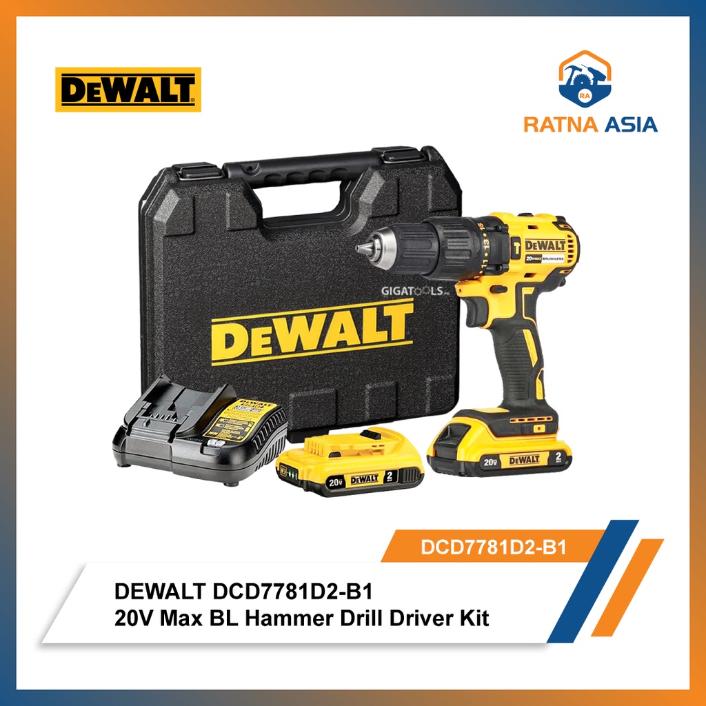 Jual Mesin Bor Cordless Dewalt DCD7781D2-B1 20V Max BL Hammer Drill Kit | Shopee Indonesia
