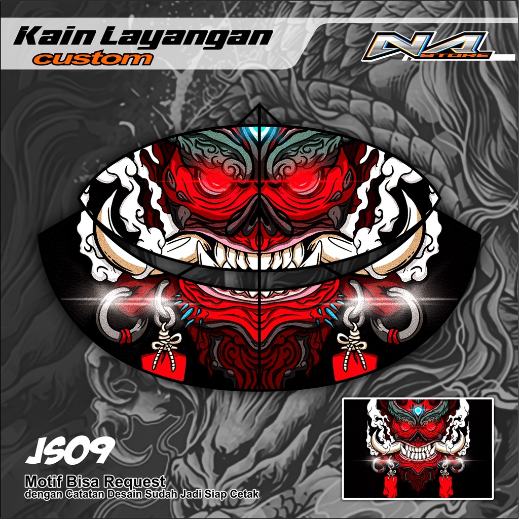 Jual Sampul Kain Layangan Motif Custom Full Printing Bahan Satin Peles ...