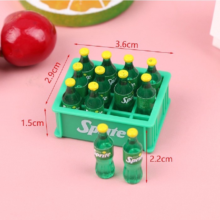 Jual Miniatur Kerat Botol Minuman Soda Set Skala 1:12 - Fanta/ Sprite ...