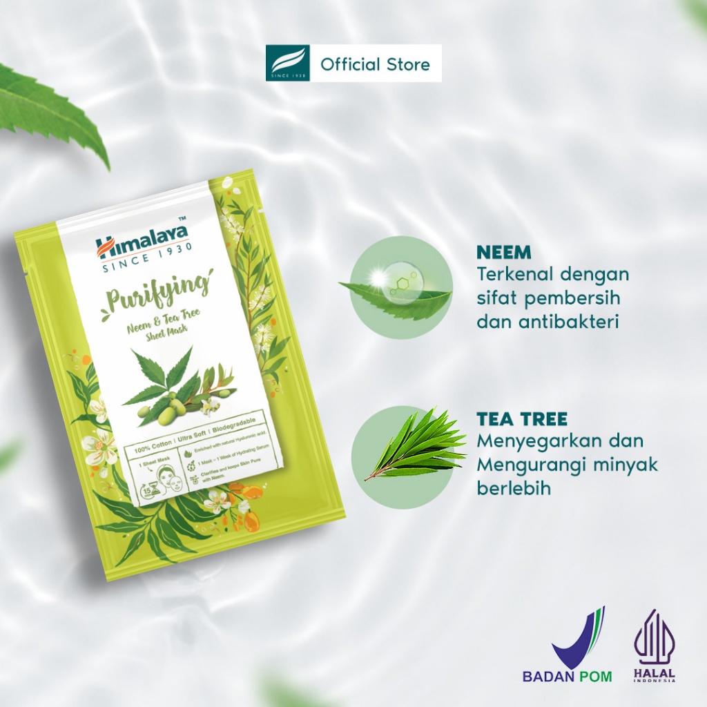 Jual Himalaya Purifying Neem Tea Tree Sheet Mask - Masker Wajah Menjaga ...