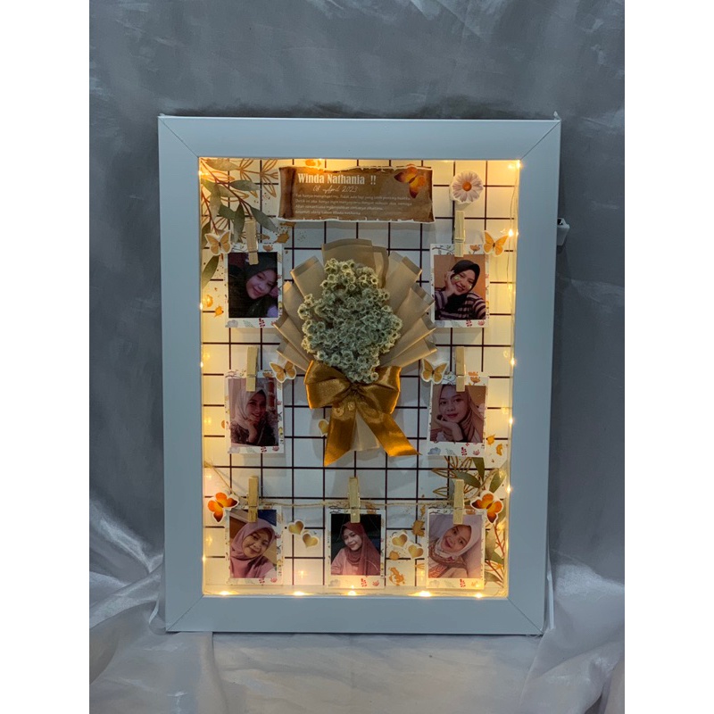 Jual Flower in frame pop up frame 40 cm x 30 cm kado hadiah ulang tahun ...