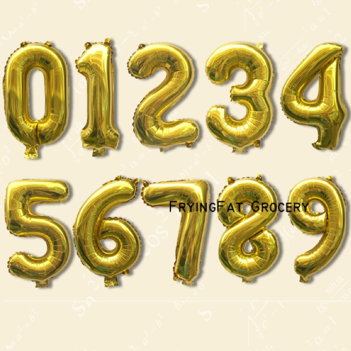 Jual (5 Pcs) Balon Foil Angka Gold 40 cm (Harga Per 5 Pcs) | Shopee ...