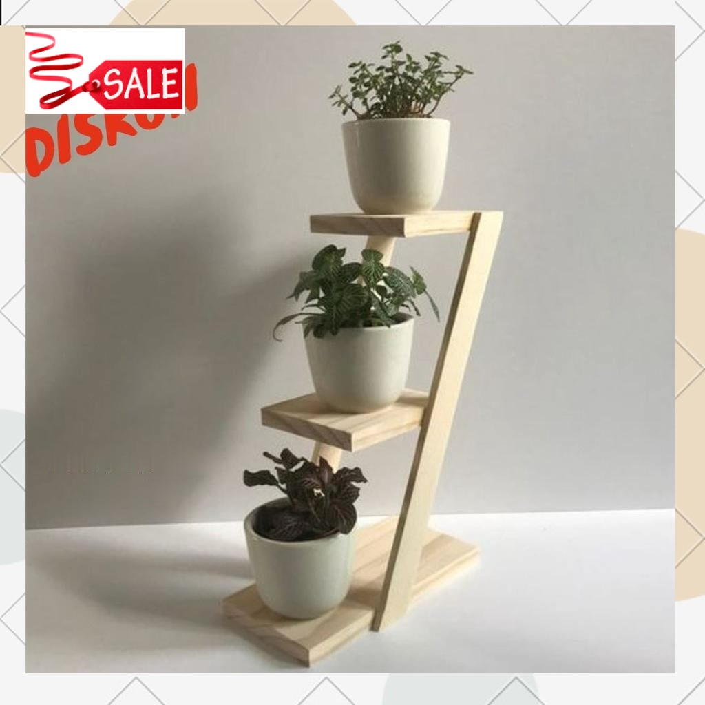 Jual Rak Tanaman Bunga 3 Susun | Rak Meja Rak Kaktus Sekulen Kayu ...