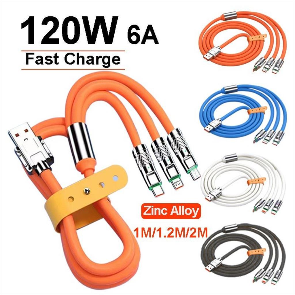 Jual Kabel Data Charger 3in1 120w 6A Super Fast Charging Turbo HC-17 ...