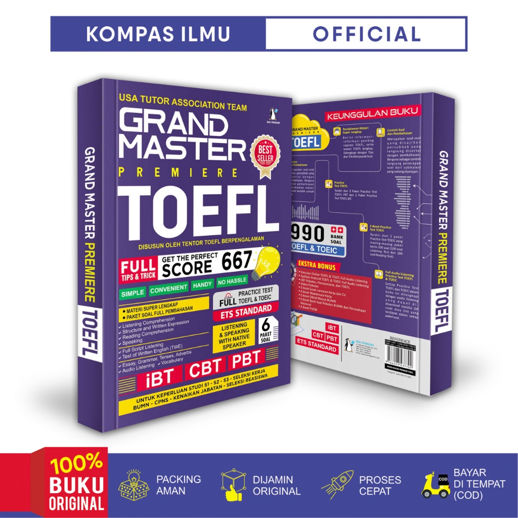 Jual Buku Grand Master Premiere TOEFL TOEIC iBT CBT PBT Standar ETS ...