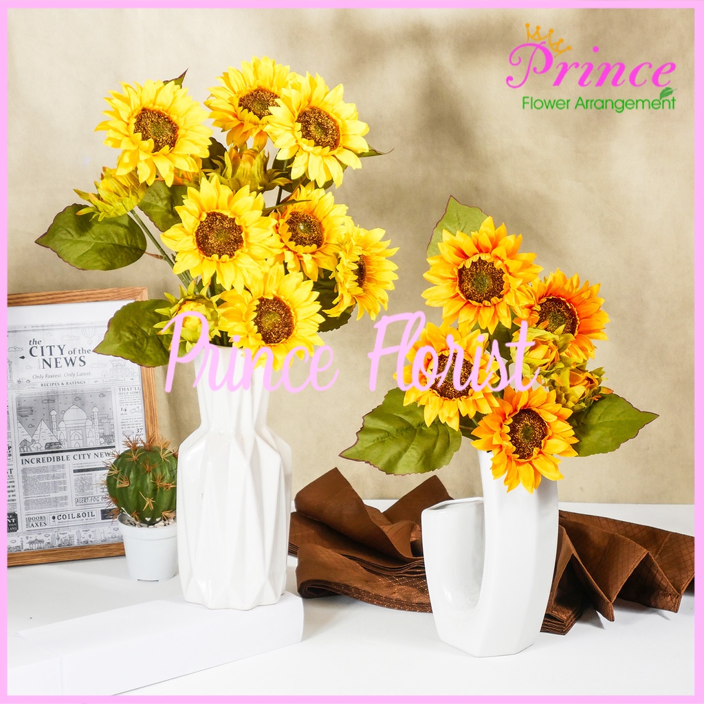 Jual BUNGA MATAHARI KUNCUP M CABANG 3 ARTIFICIAL DIY KAIN IMPORT BUNGA ...