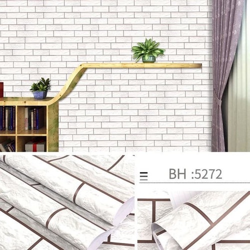 Jual WALLPAPER DINDING MURAH / WALLPAPER STICKER MOTIF BATA PUTIH 3D 45 ...