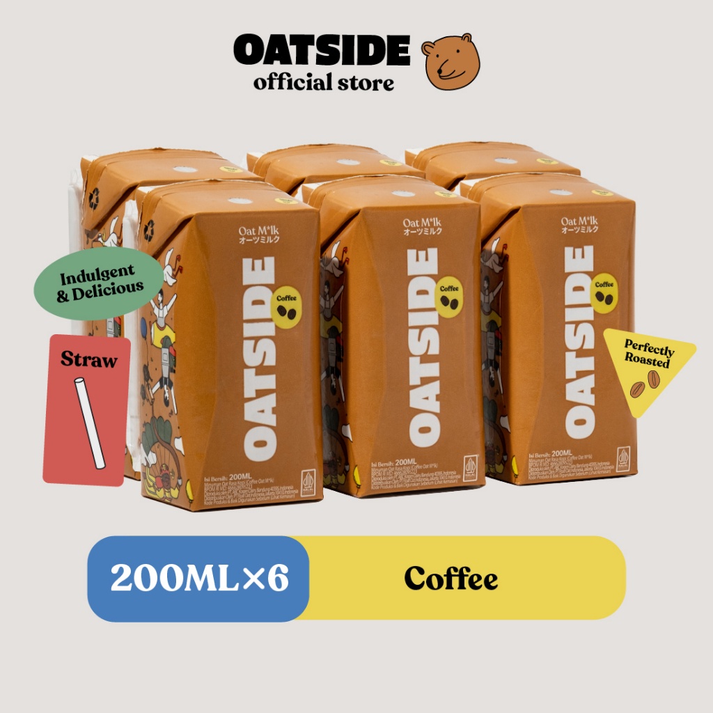 Jual OATSIDE Mini Straw Oat Milk Coffee 200ml (6pcs) (Kemasan dengan ...